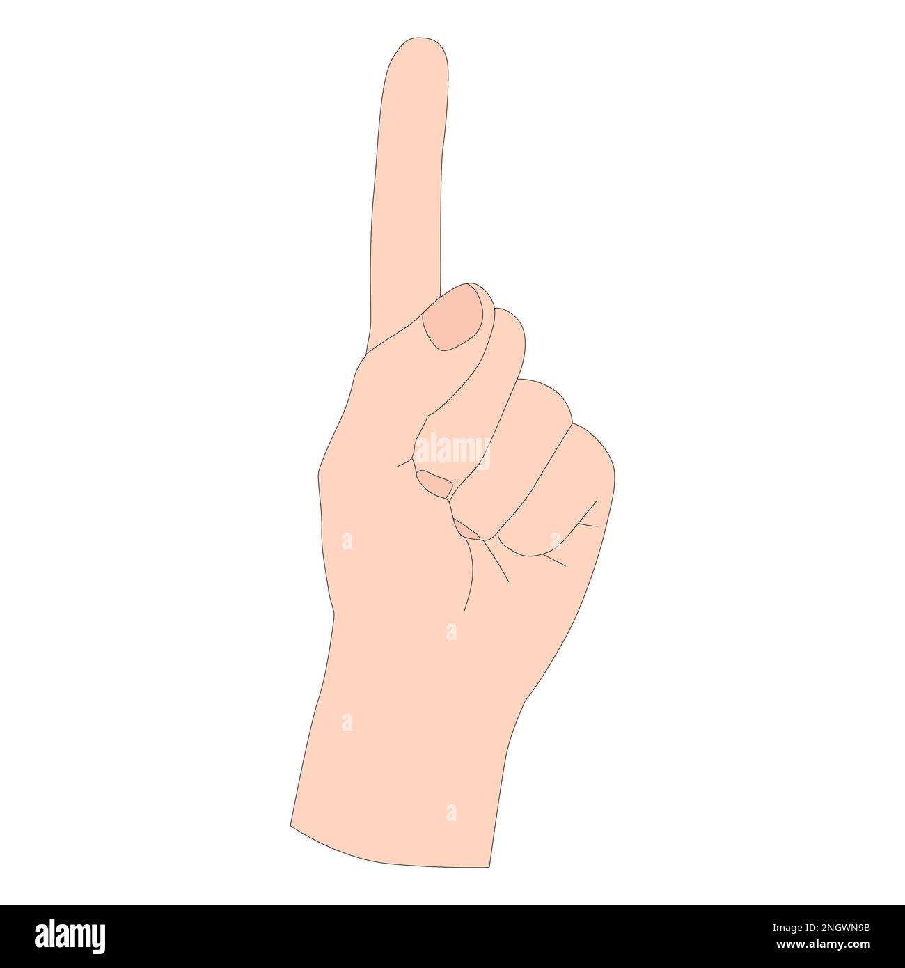 A hand gesture - pointer up. Sign language. Vector illusration isolated ...