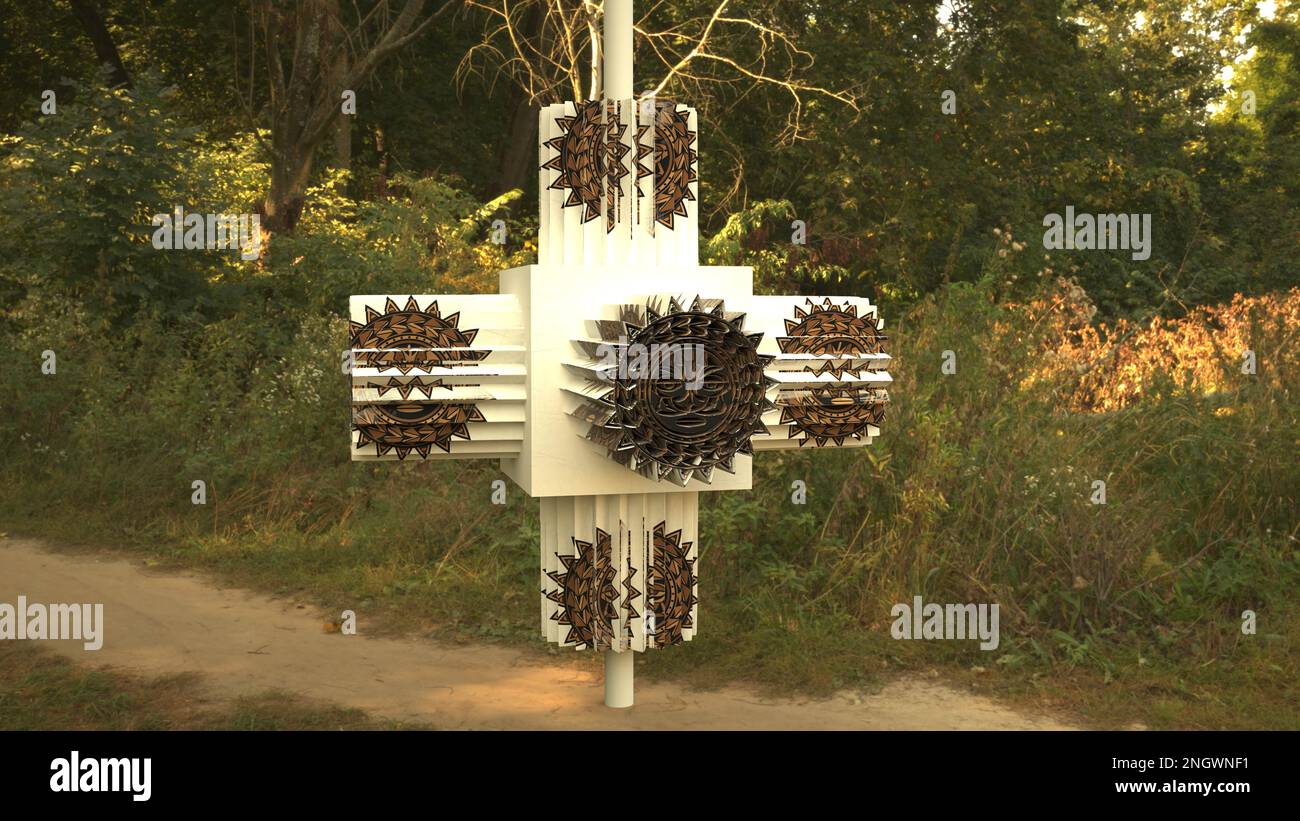 A display of Tiki Art transformed into real life physical object Stock ...