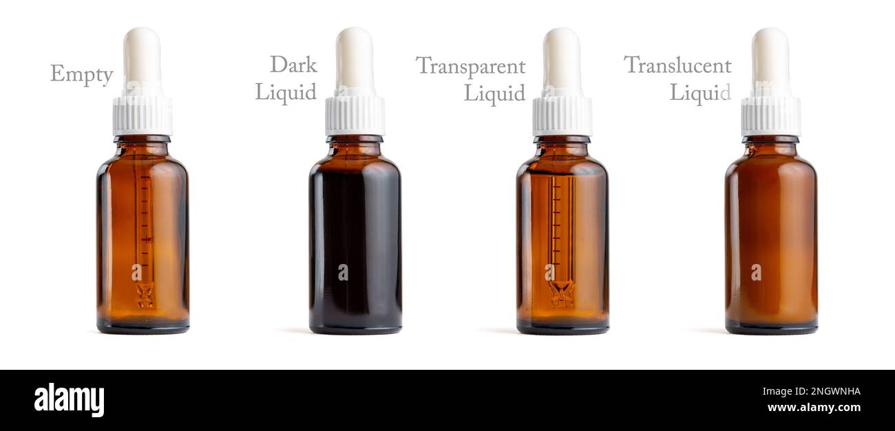 Amber Glasses with Eye Dropper Dispenser with Dark, Transparent, and ...