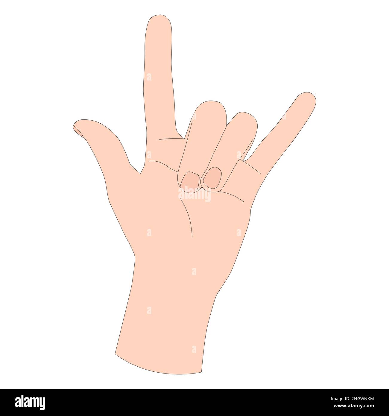 Hand gesture - devil horns. A symbol of rock music fans. Vector ...