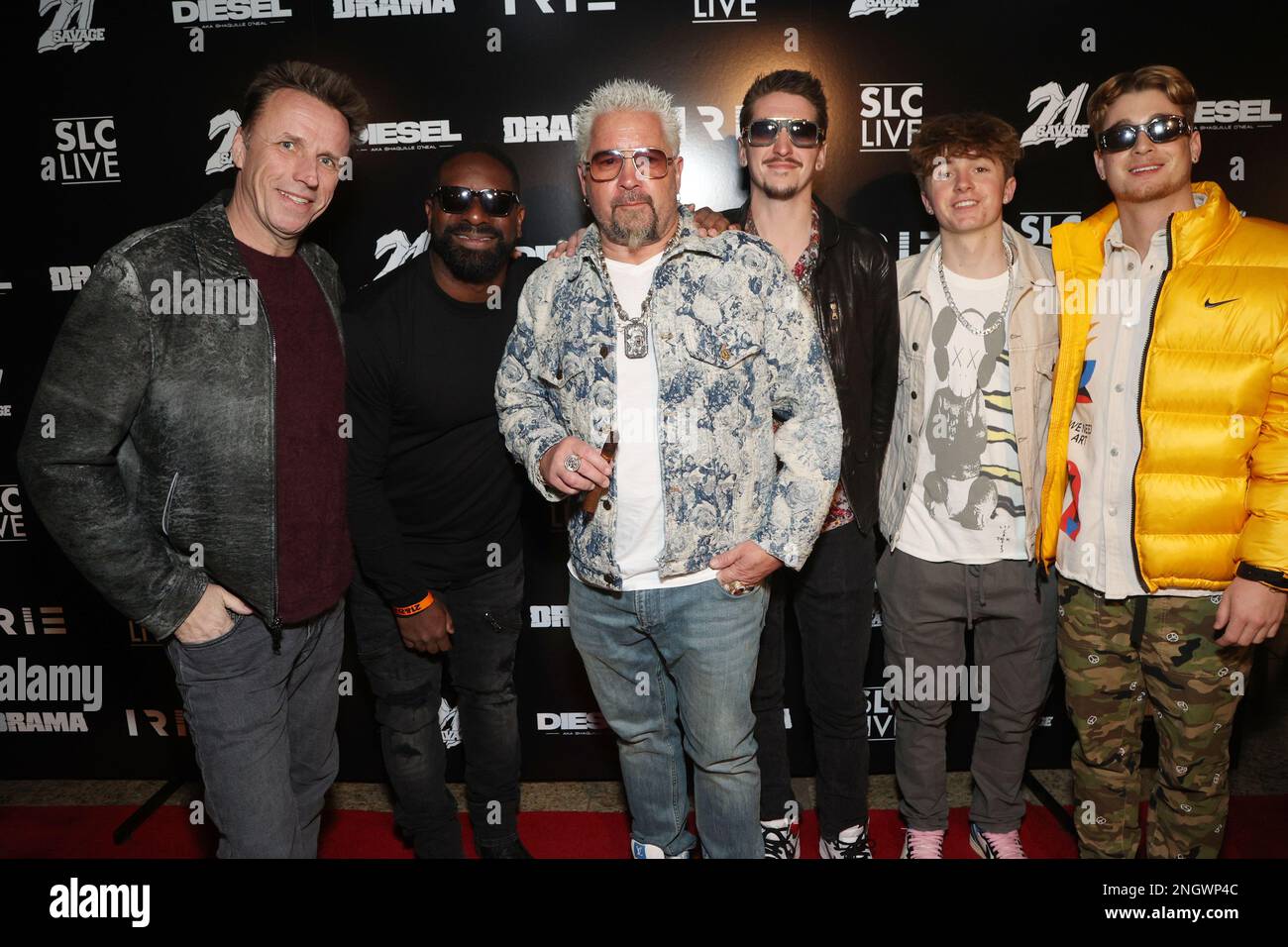 Guest, DJ Irie, Guy Fieri, Hunter Fieri, Ryder Fieri, Guest attend the ...