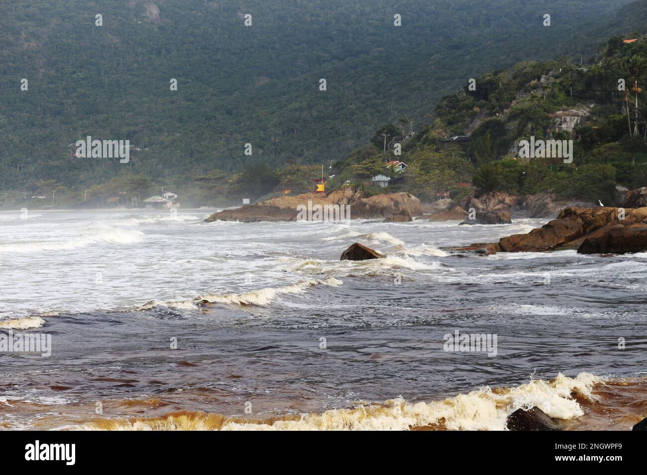 A small beach between mountains and the sea. Wonderful coastal ...