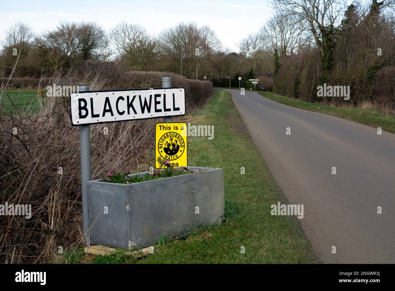 Blackwell village sign, Warwickshire, England, UK Stock Photo - Alamy