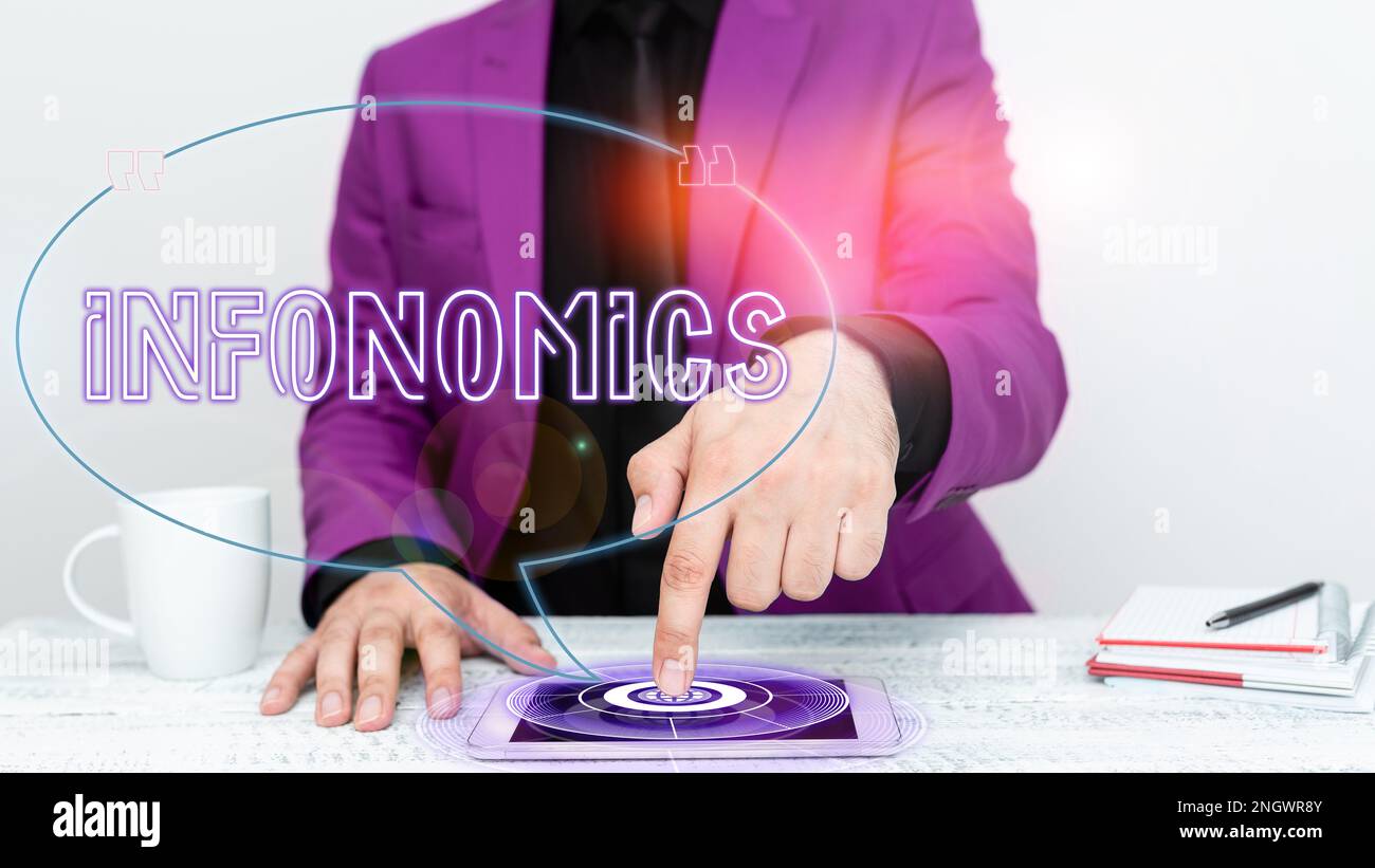 Conceptual display Infonomics. Conceptual photo visual image used to ...