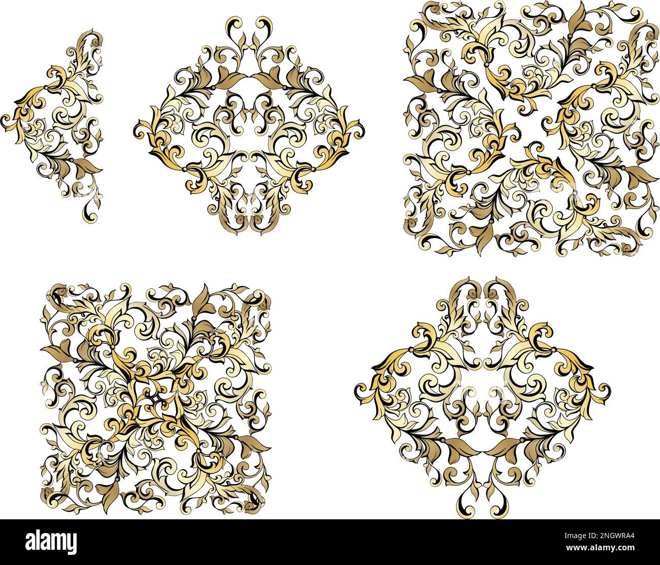 Vector damask vintage baroque scroll. Victorian monogram heraldic ...