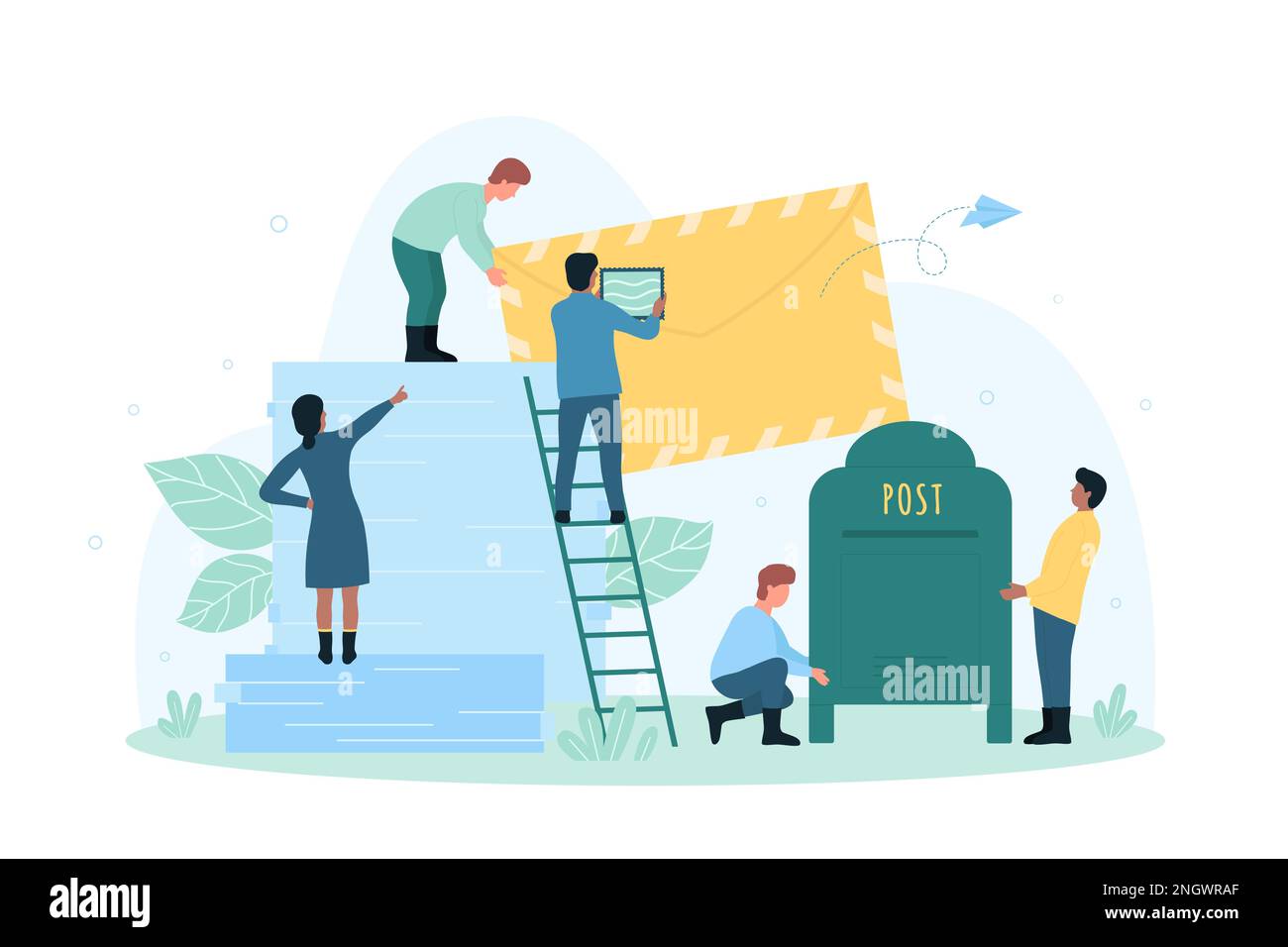 Postal service to send and get letter, correspondence vector ...