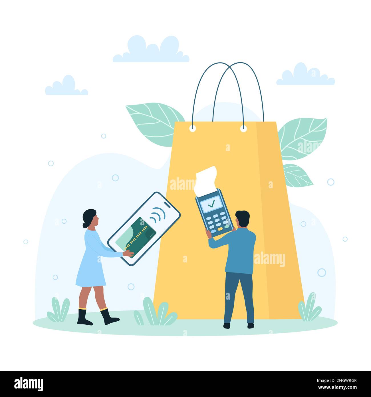 Contactless payment with PayPass technology vector illustration ...