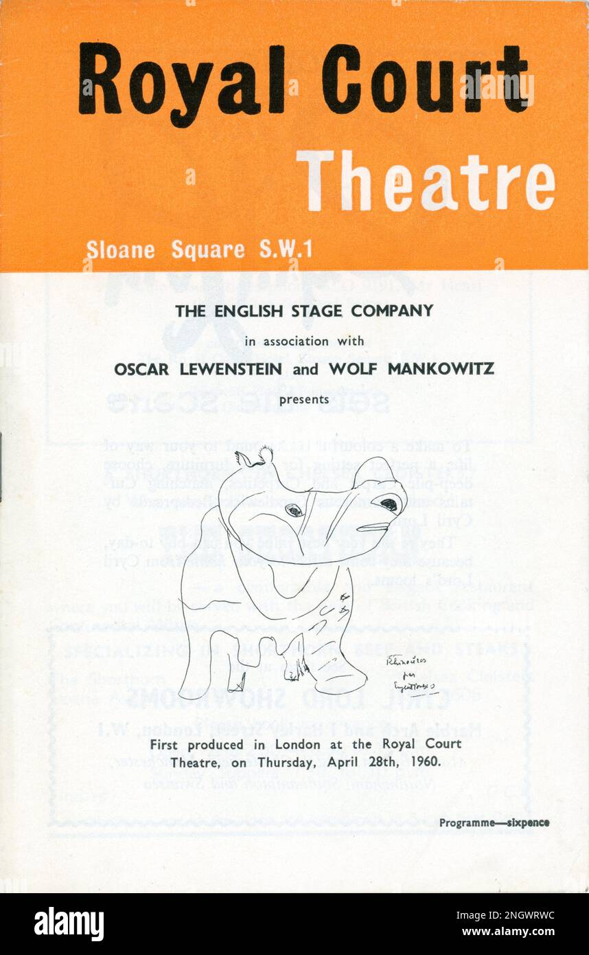 Cover of Theatre Programme for Royal Court Theatre, London for LAURENCE ...