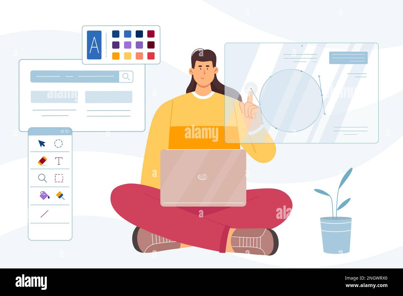 Web design creative technology vector illustration. Cartoon ...