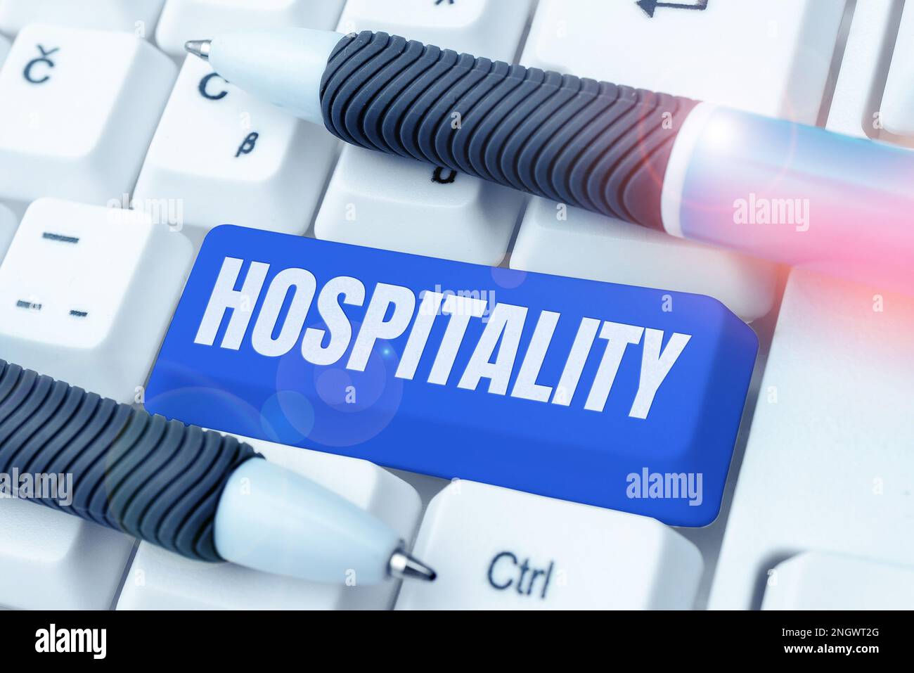 Text caption presenting Hospitality. Business showcase the friendly and ...