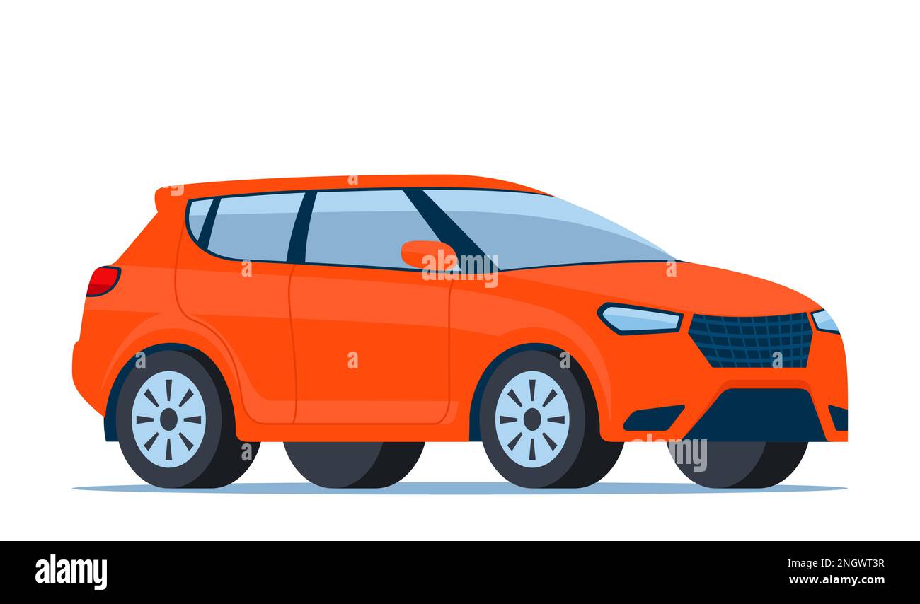 Red modern Suv car, side view. Vector illustration Stock Vector Image ...