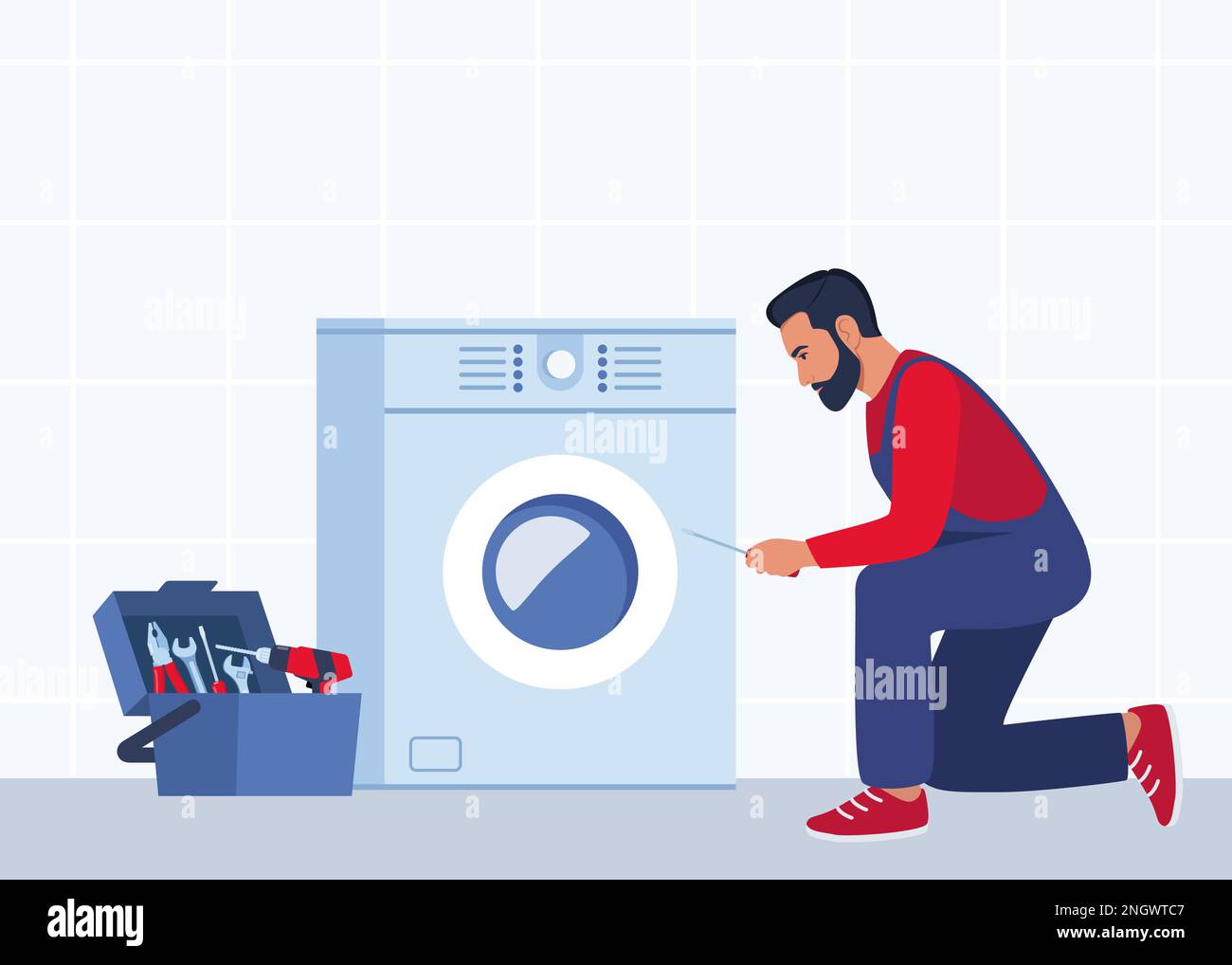 Person in a washing machine Stock Vector Images - Alamy