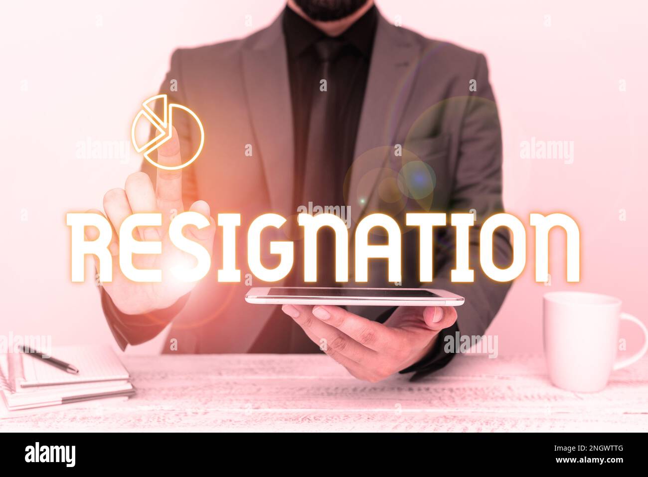 Writing displaying text Resignation. Business concept act of giving up ...