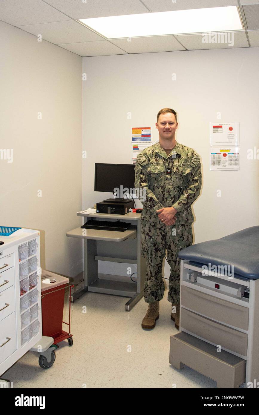 Hospital Corpsmen Third Class Nathan Zachreus serves as the Lead Petty ...