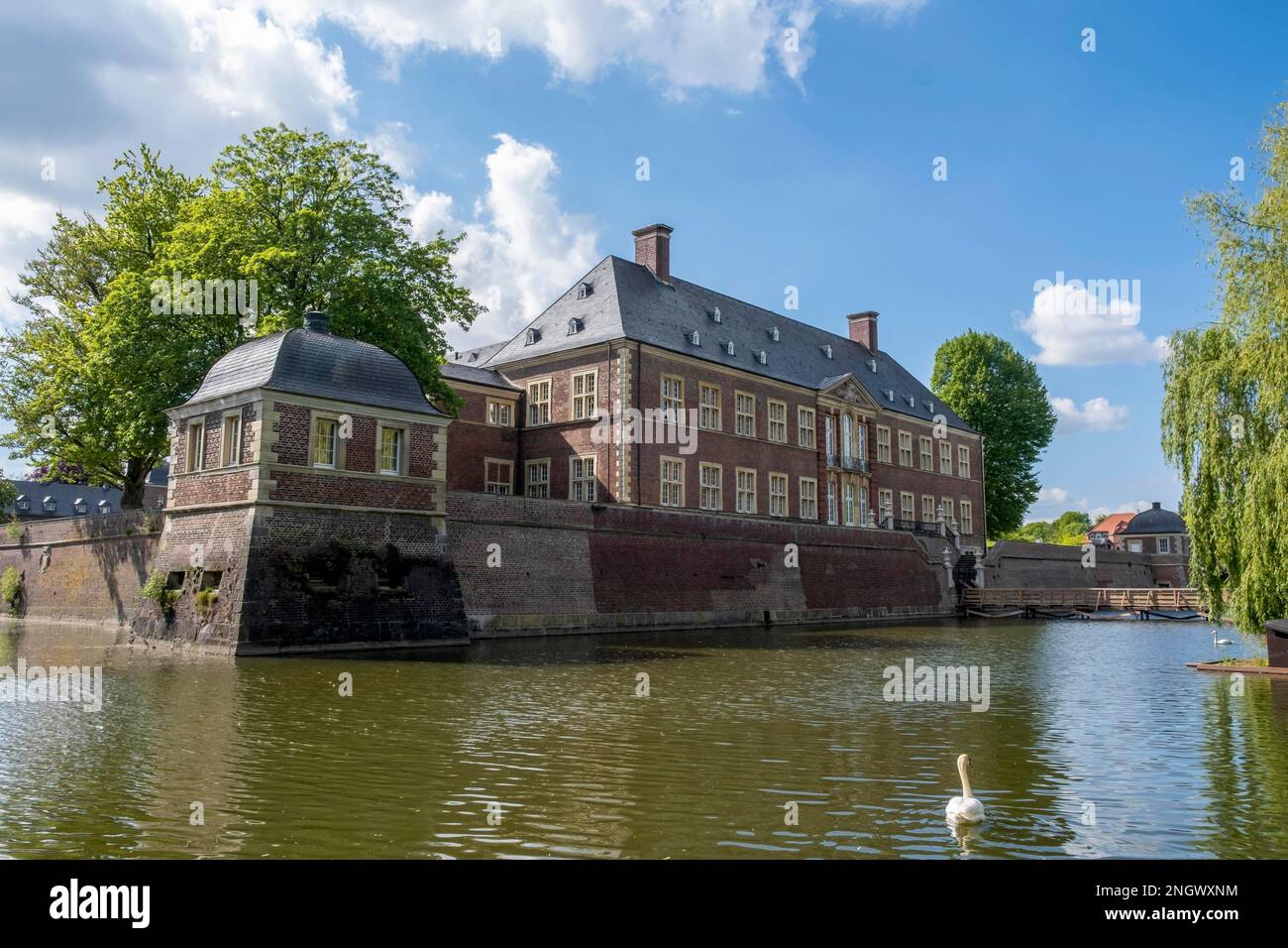 Baroque and moated castle Ahaus, today seat of the Technical Academy ...