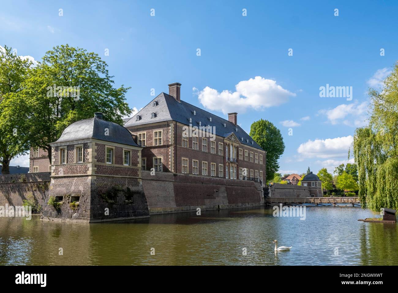 Baroque and moated castle Ahaus, Muensterland, North Rhine-Westphalia ...