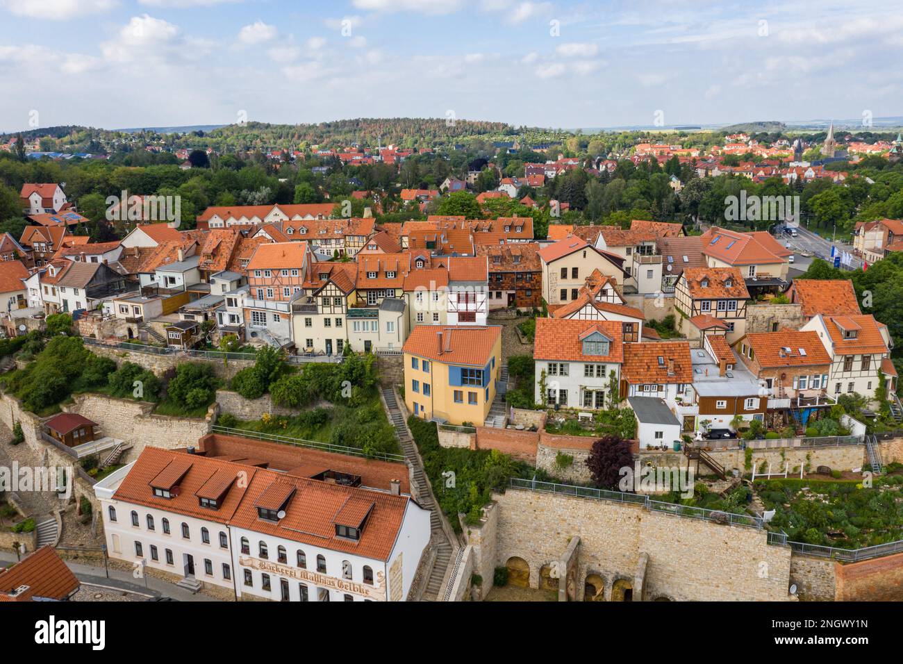 World Heritage City Quedlinburg Harz Aerial Photographs Stock Photo - Alamy