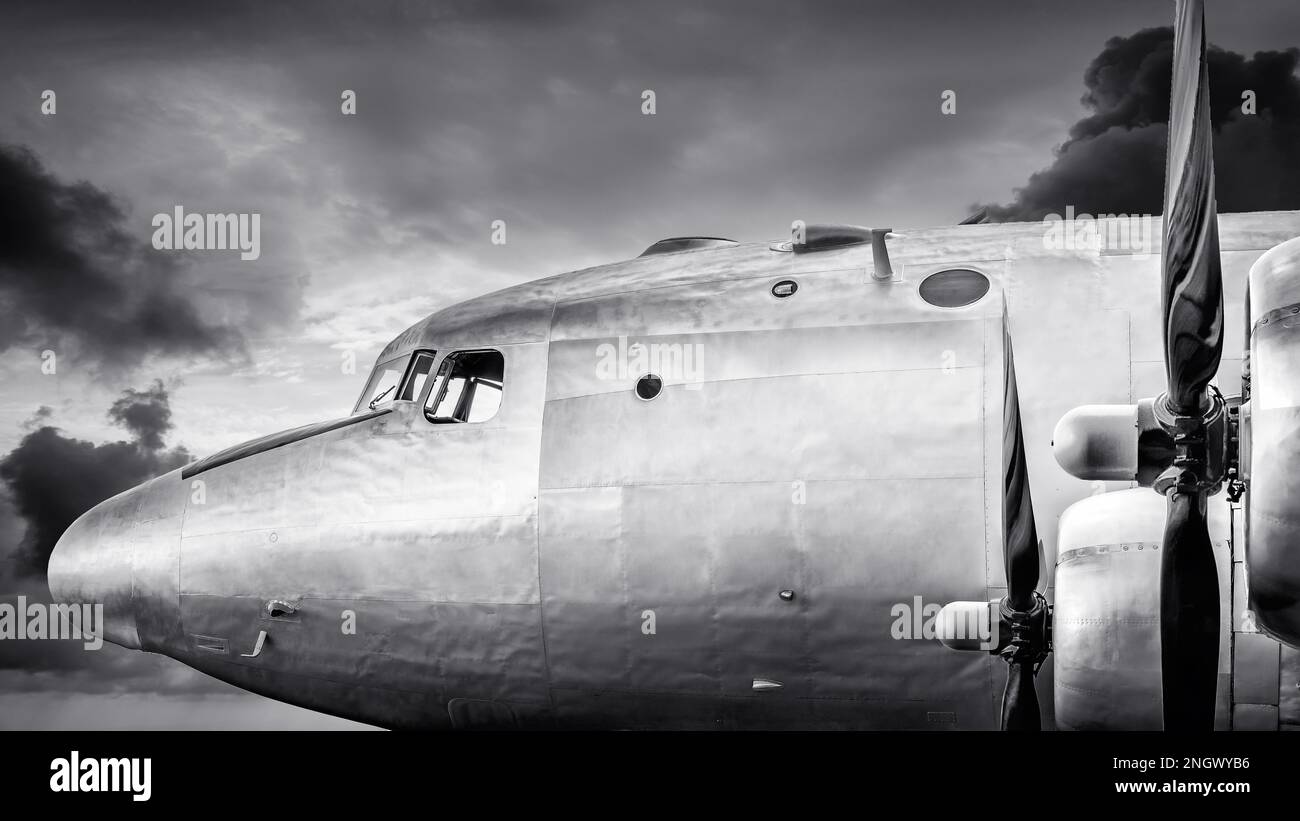 cockpit of an historical aircraft Stock Photo - Alamy