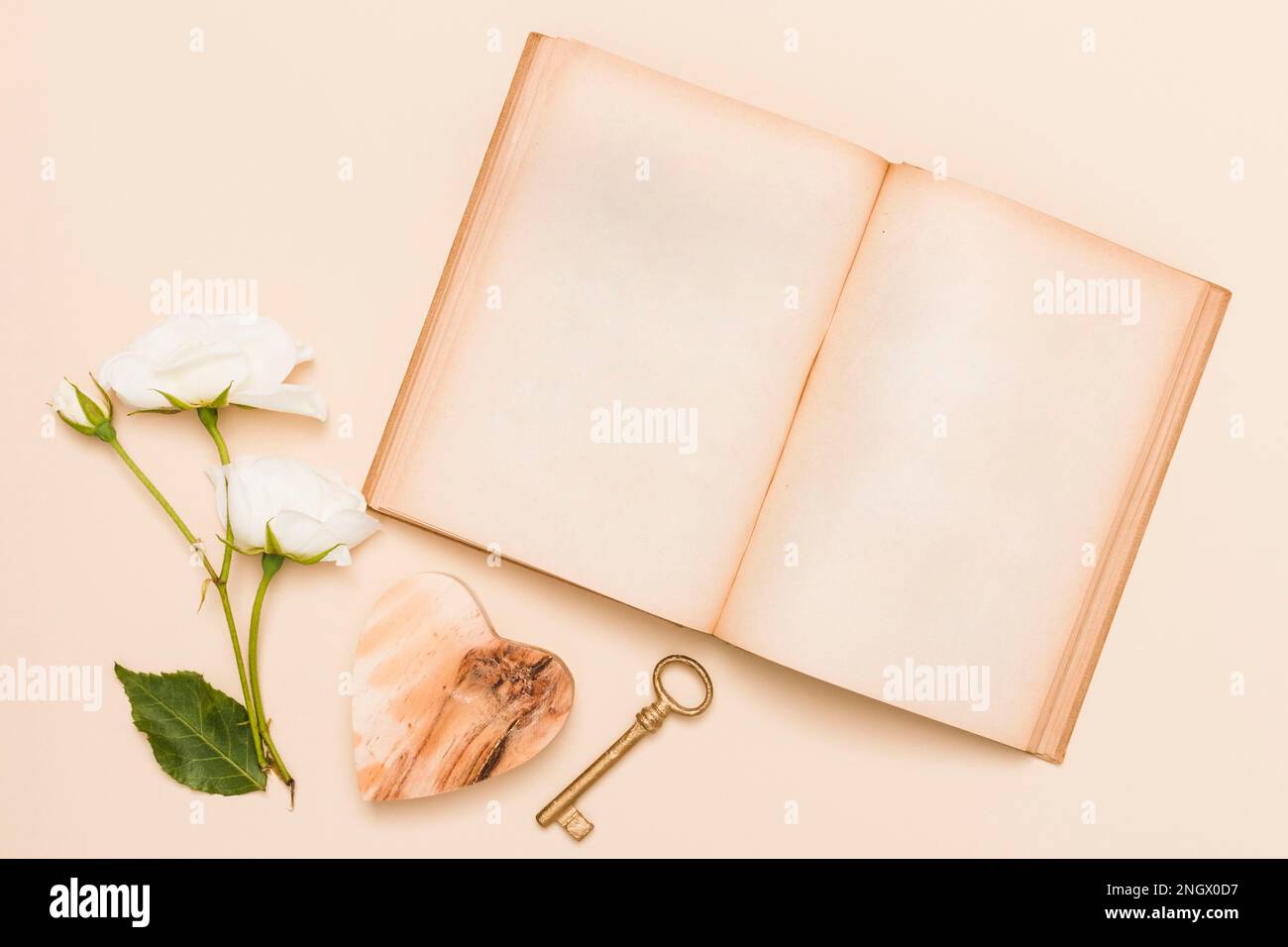 top view book flowers Stock Photo - Alamy