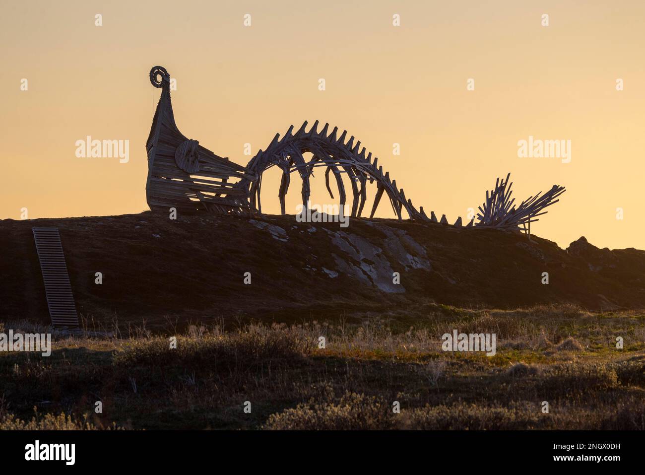 Drakkar Leviathan, monument, sculpture, mixture dragon and Viking ship ...