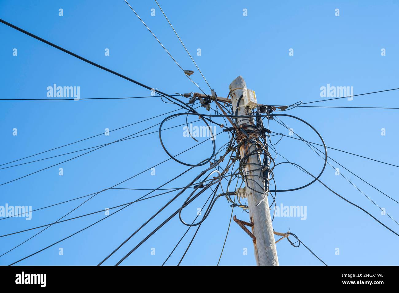 Portuguese power lines, Portugal Stock Photo - Alamy