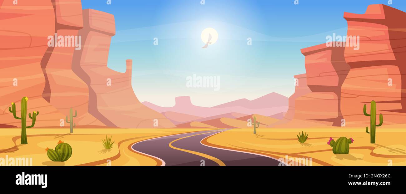 Desert landscape. Outdoor background arizona style with rocks and ...