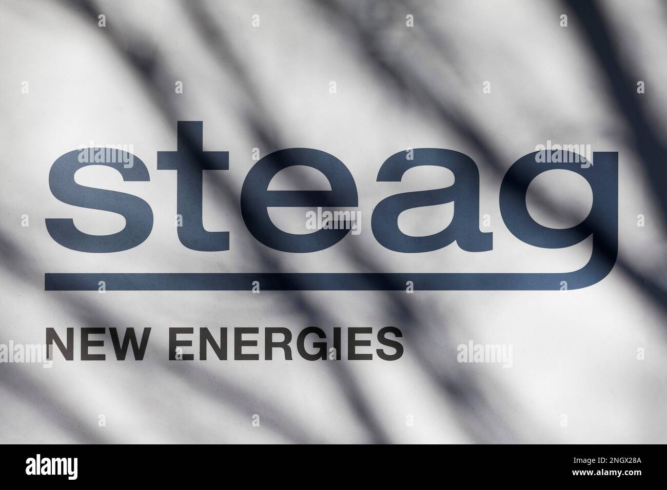 Logo STEAG at the Bredeney heating plant, energy company, power ...