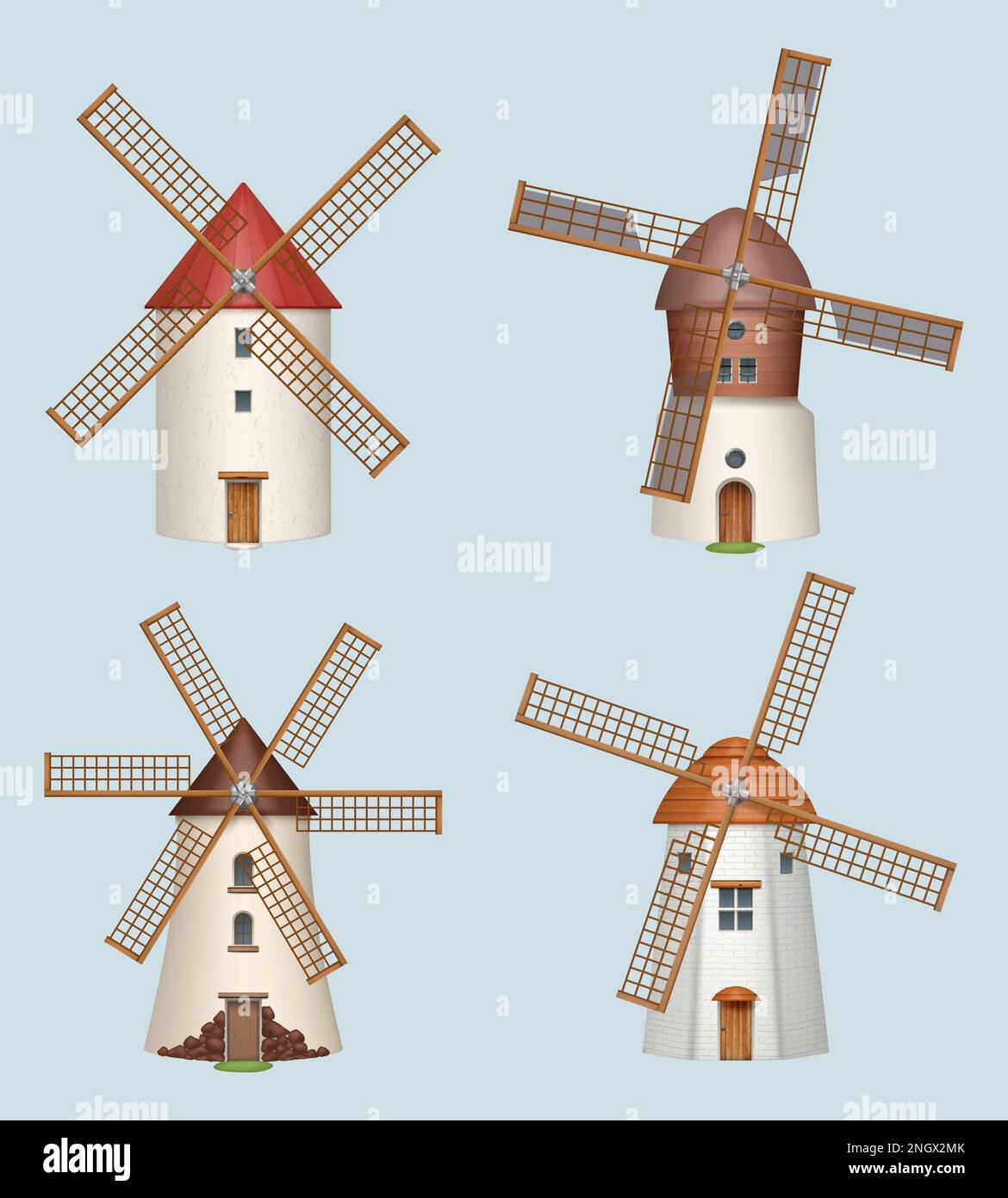 Windmill. Traditional rural medieval construction for milling flour ...