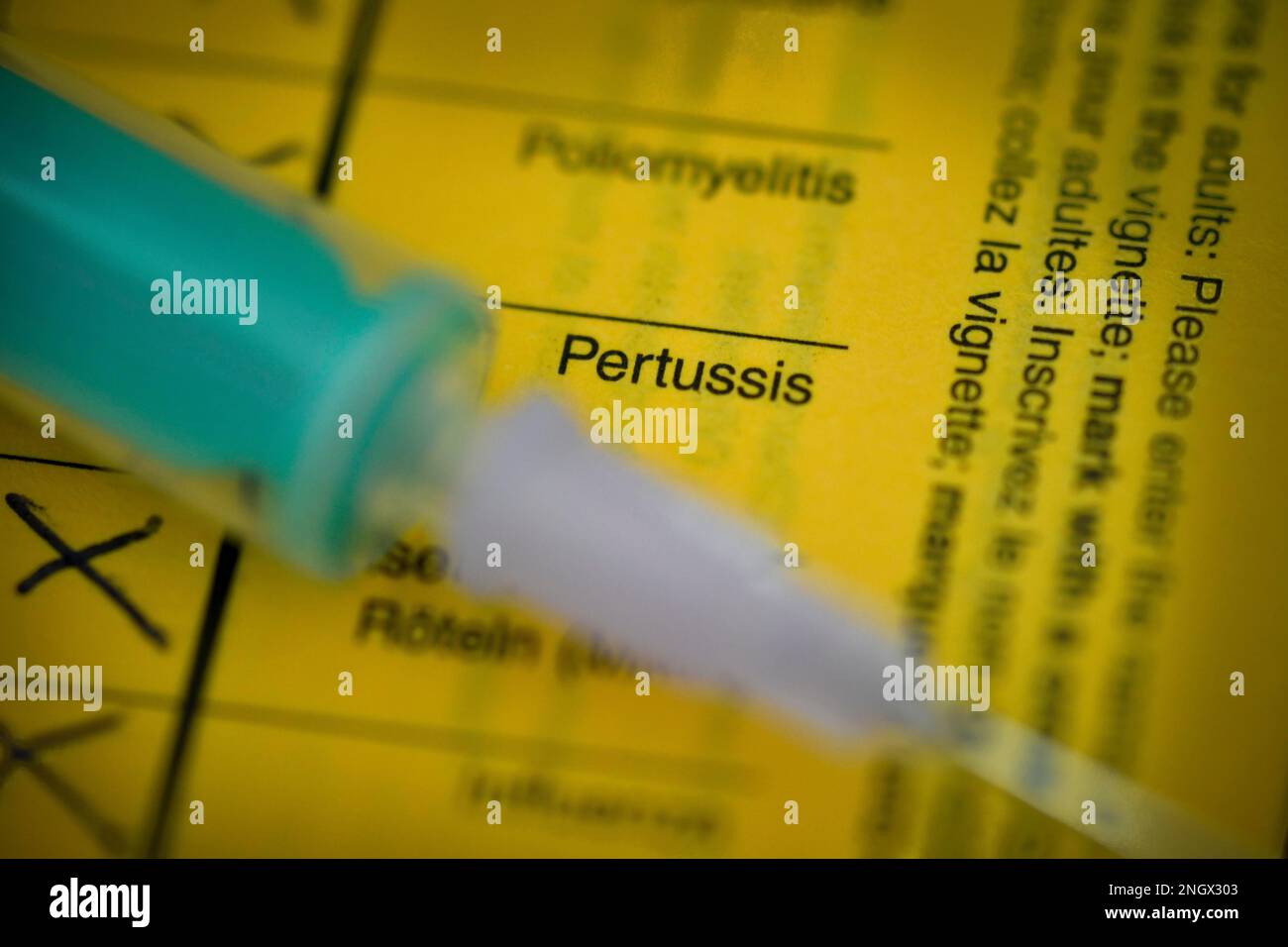 Pertussis, vaccination book, symbol photo vaccination Stock Photo - Alamy