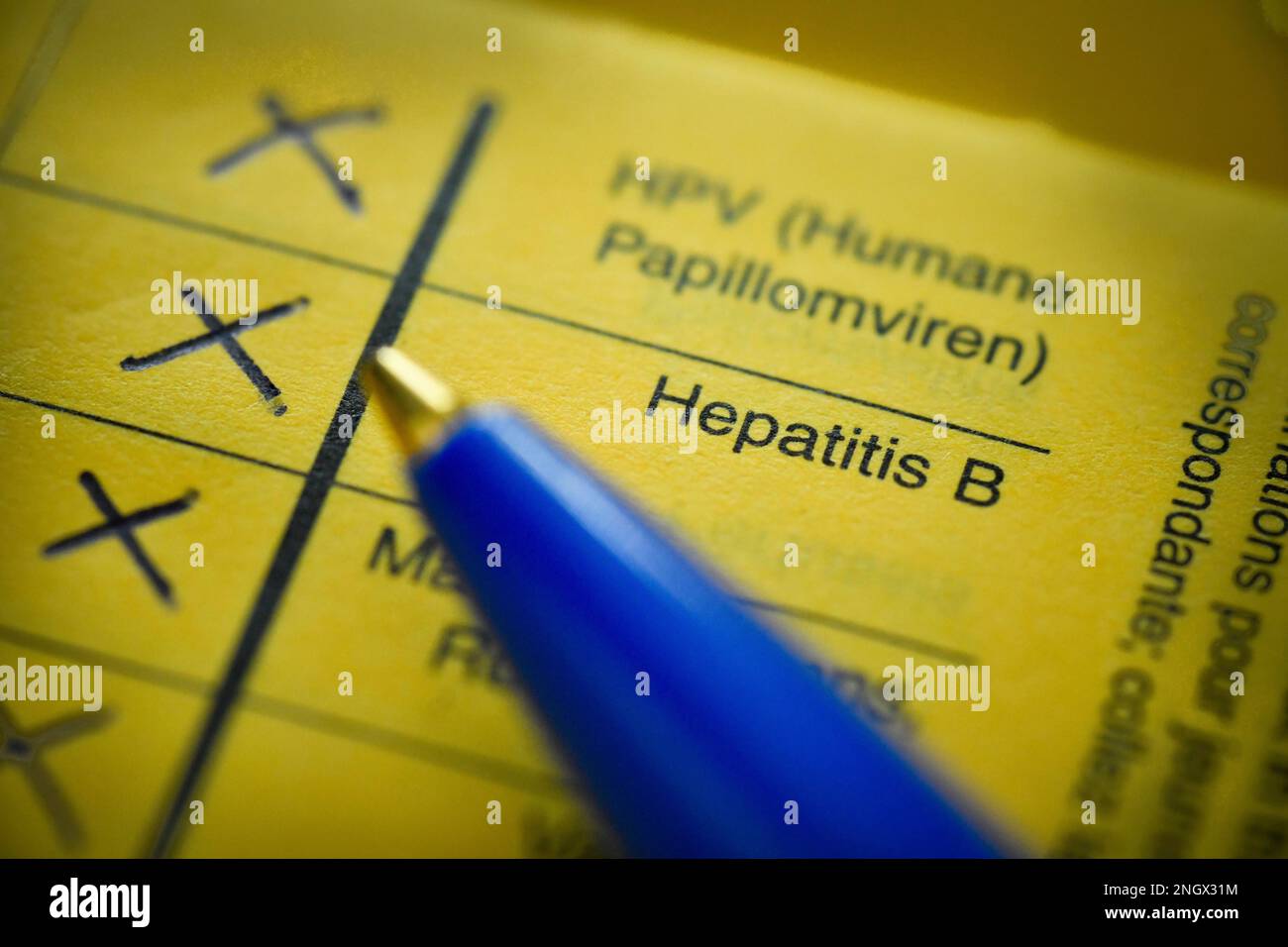 Hepatitis B, vaccination book, symbol photo vaccination Stock Photo - Alamy