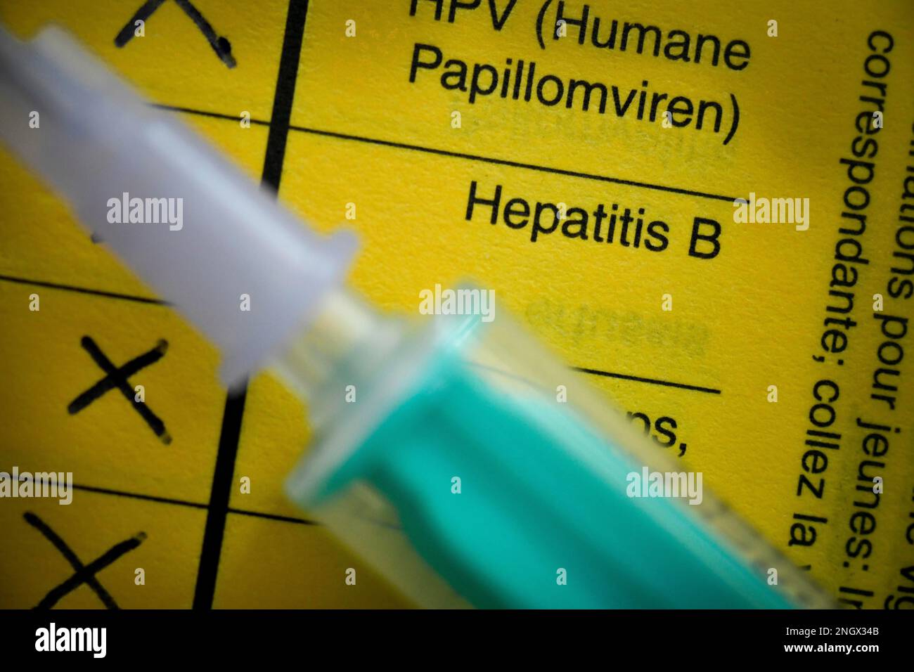 Hepatitis B, vaccination book, symbol photo vaccination Stock Photo - Alamy