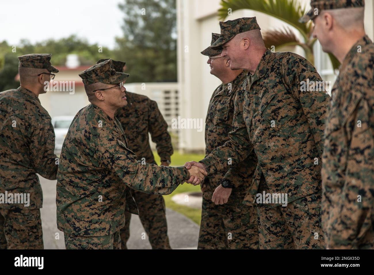 U.S. Marine Corps Sgt. Maj. Ryan Meltesen, sergeant major of 3rd Marine ...