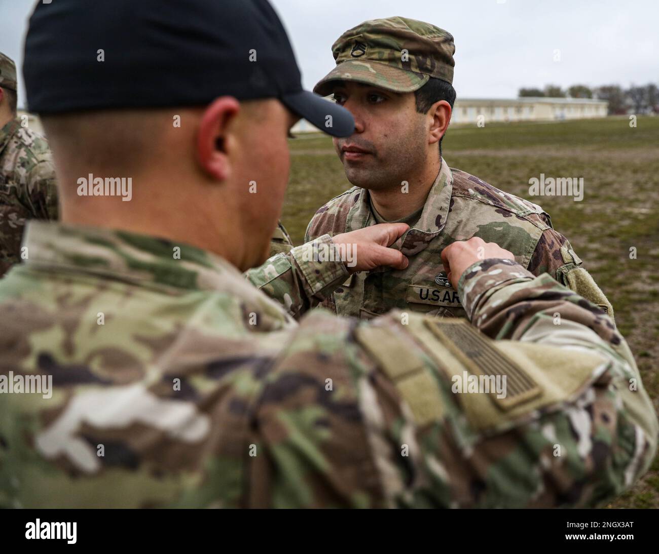 U.S. Army Soldiers receive the coveted Air Assault Badge during the ...