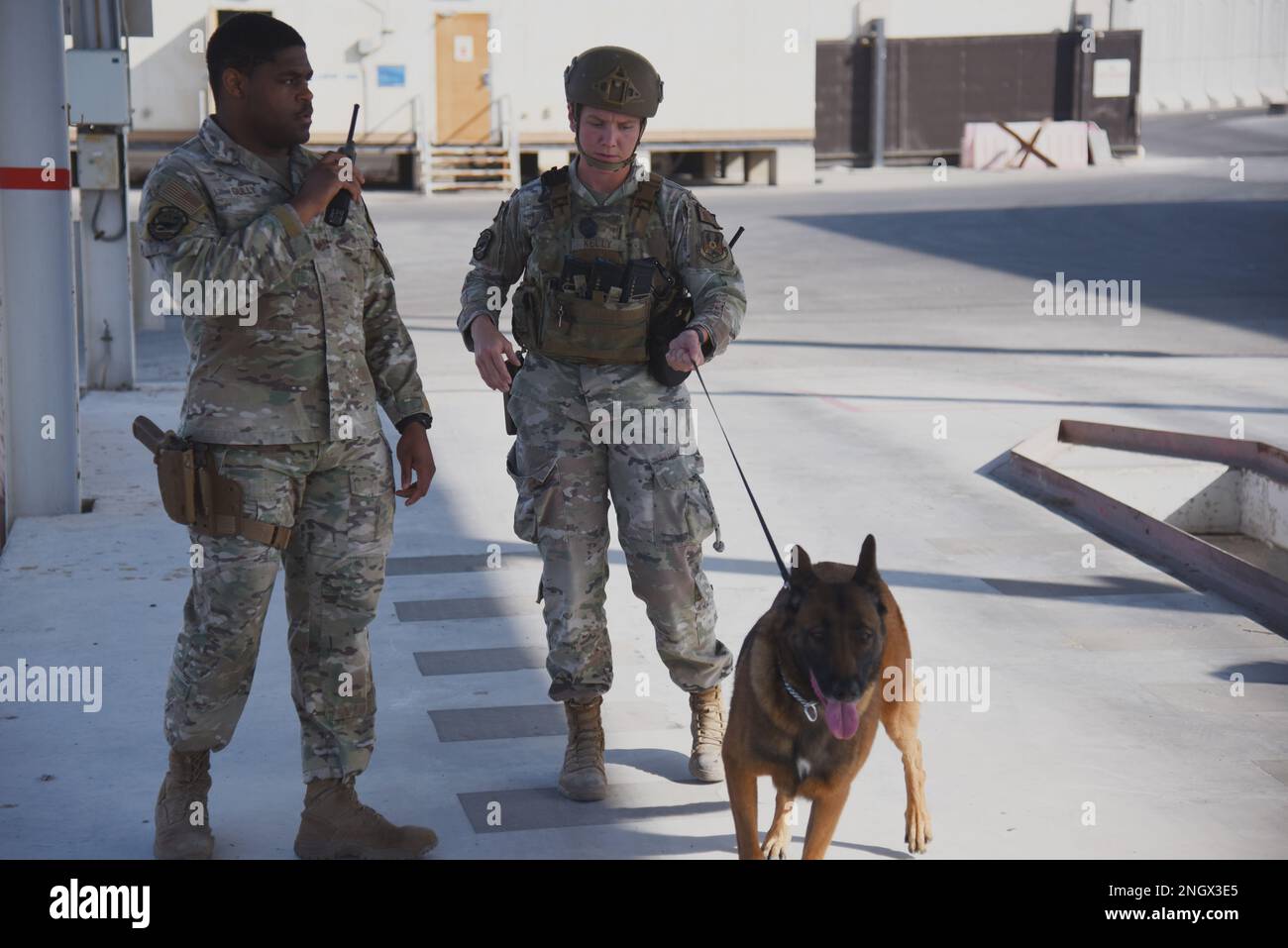 U.S. Air Force Staff Sgt. Danielle Kelly (center) and BBoudine (right ...