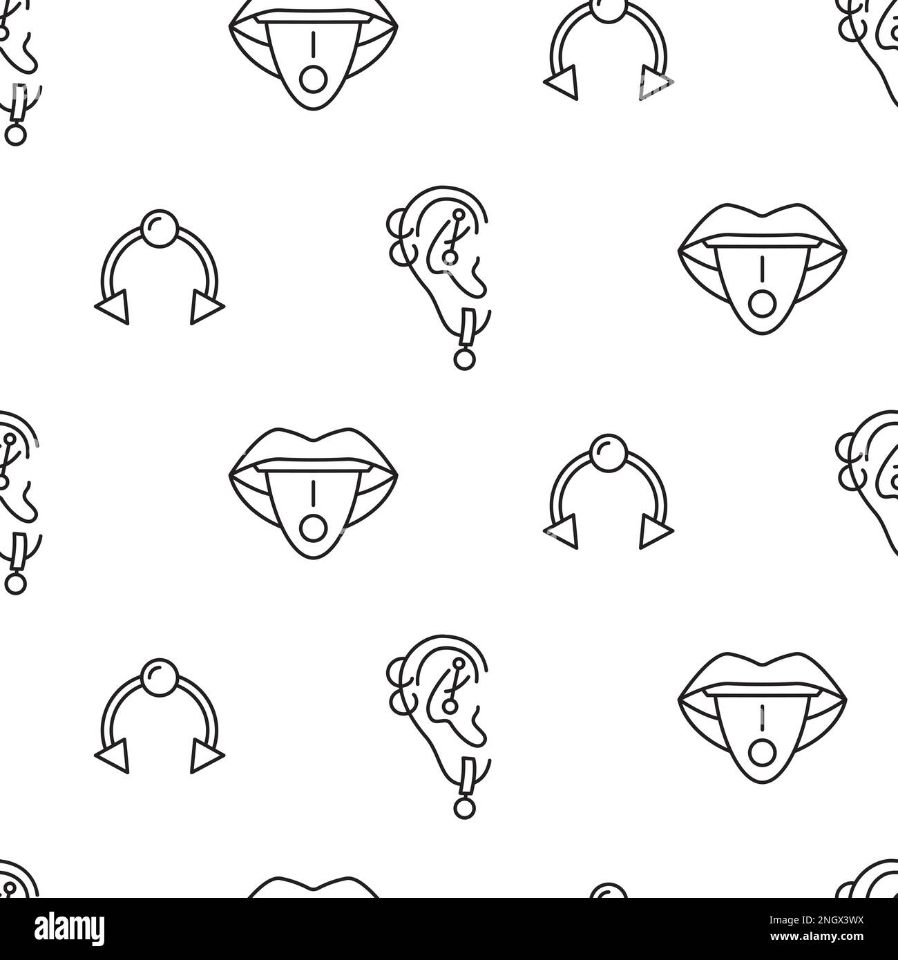 Piercing jewellery Stock Vector Images - Alamy