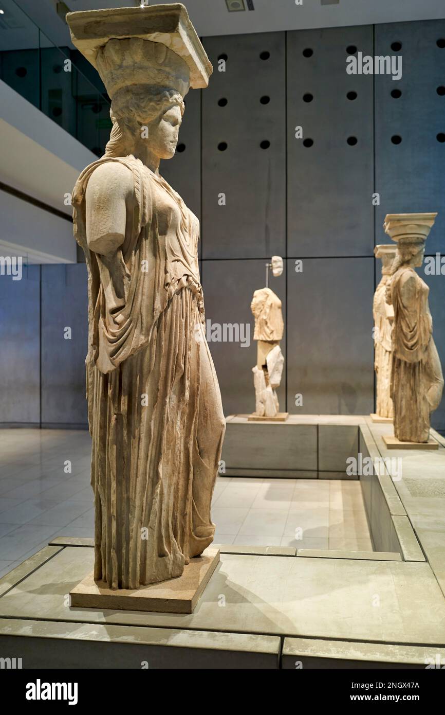 Athens Greece. The Acropolis Museum caryatids Stock Photo - Alamy