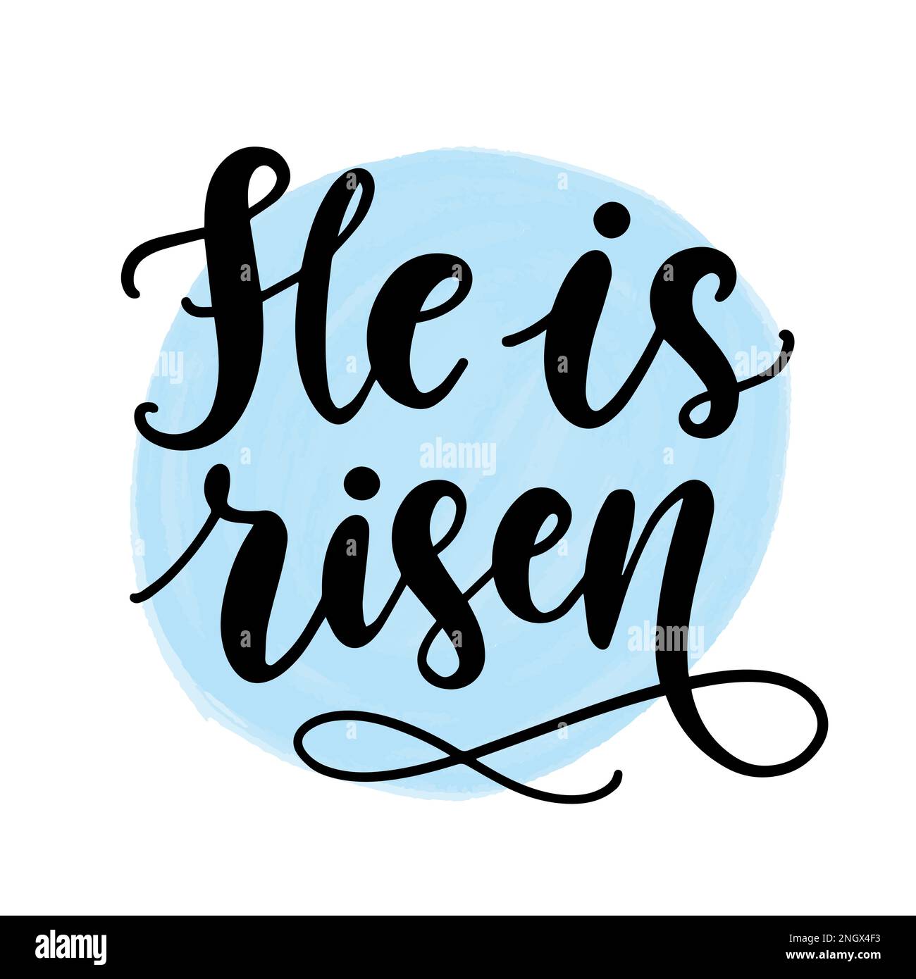 He is risen phrase. Easter lettering, isolated on white background ...