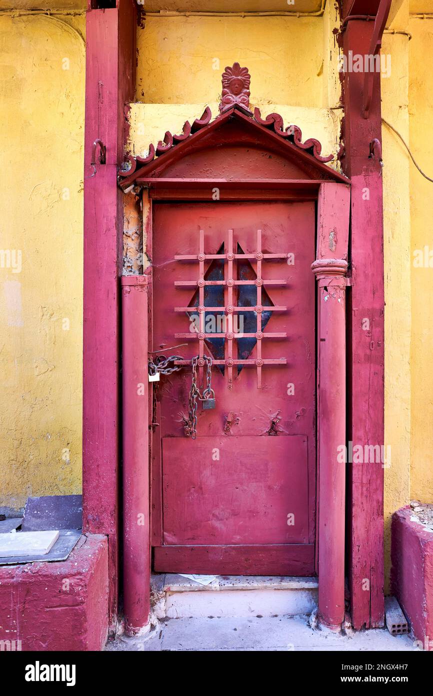 Athens Greece. Old door at Anafiotika quarter Stock Photo - Alamy