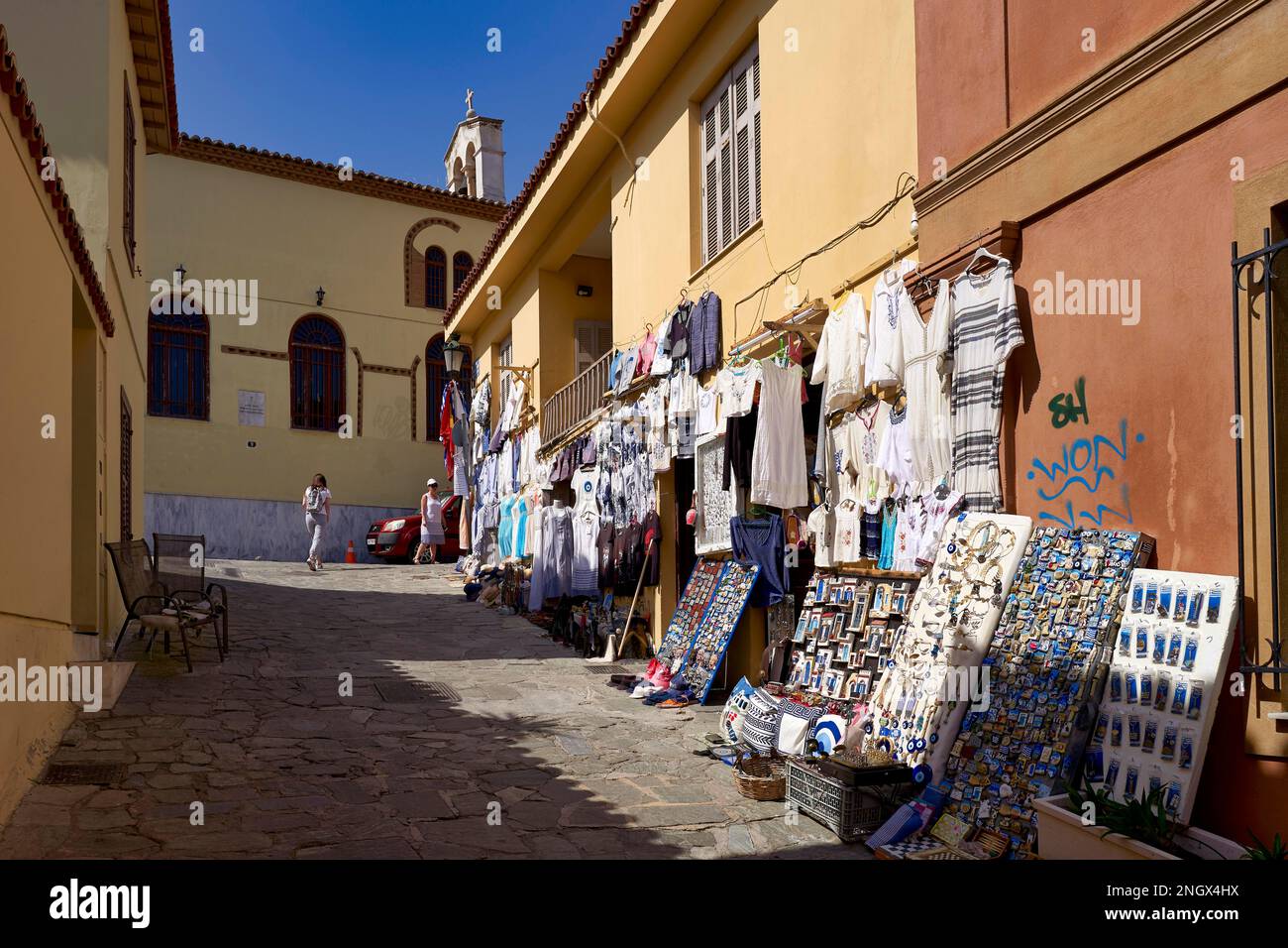 Athens Greece. Souvenirs shops in the alleys of the old town Stock ...