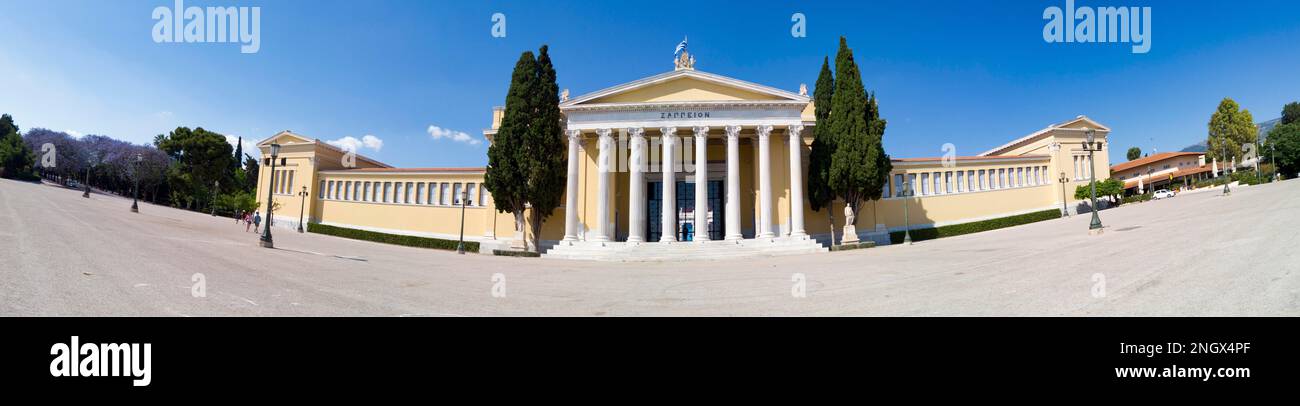 Athens Greece. Panoramic view of the Zappeio Hall, used as a conference ...
