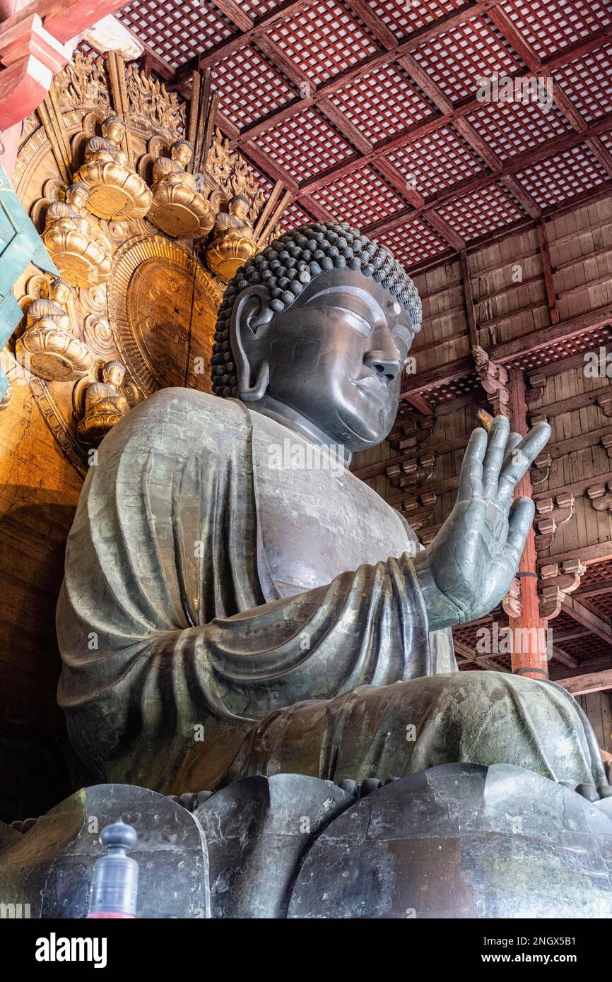 Nara Japan.Todai-ji temple. Great Buddha Hall (Daibutsu-den Stock Photo ...