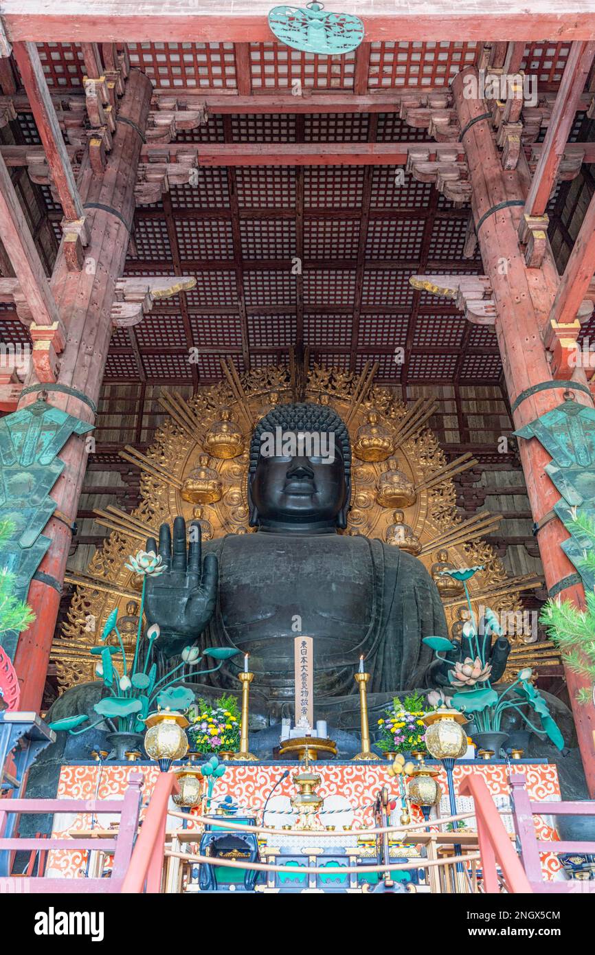 Nara Japan.Todai-ji temple. Great Buddha Hall (Daibutsu-den Stock Photo ...