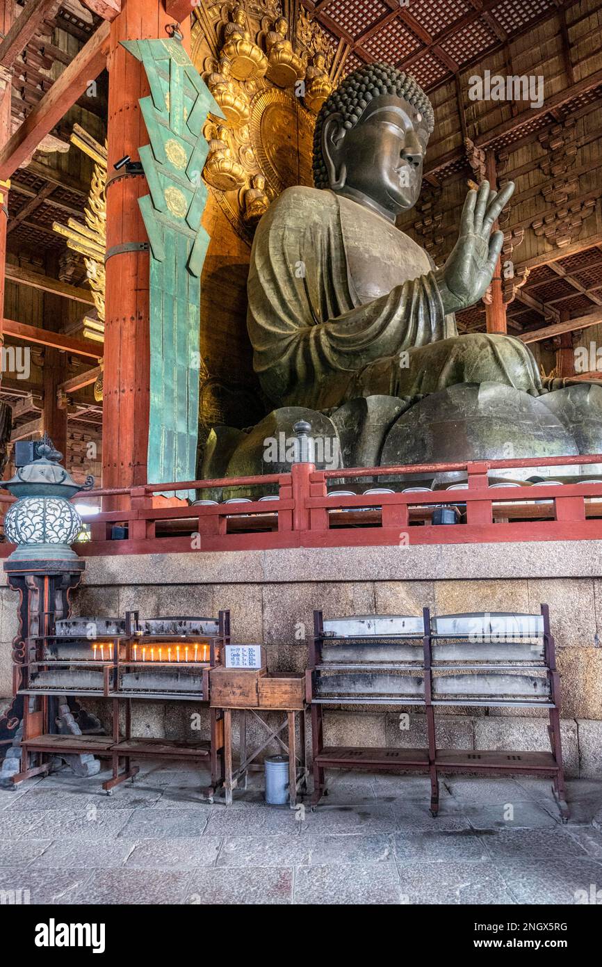 Nara Japan.Todai-ji temple. Great Buddha Hall (Daibutsu-den Stock Photo ...