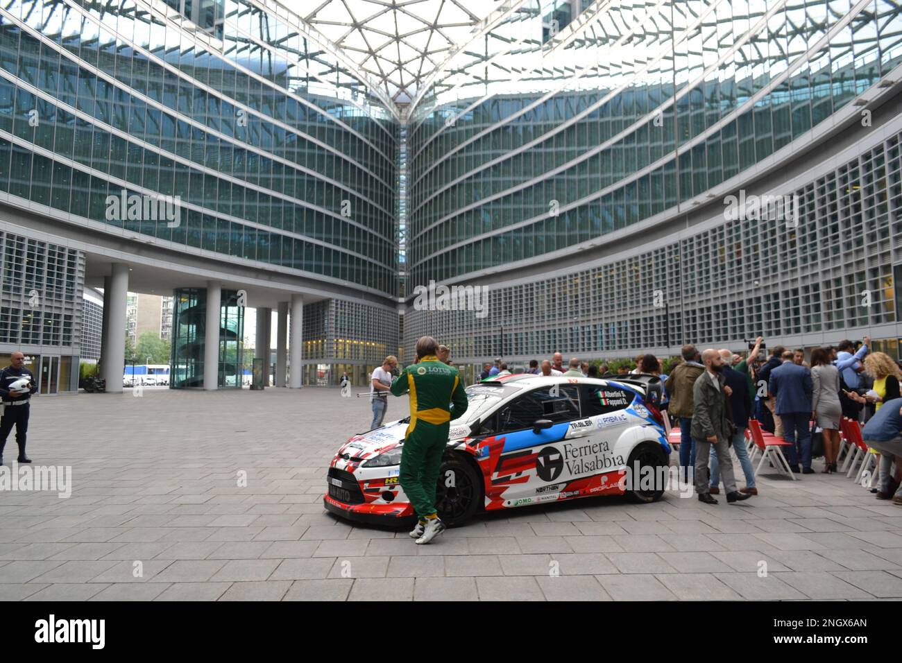 Exhibition of rally cars at the headquarters of the Lombardy region ...