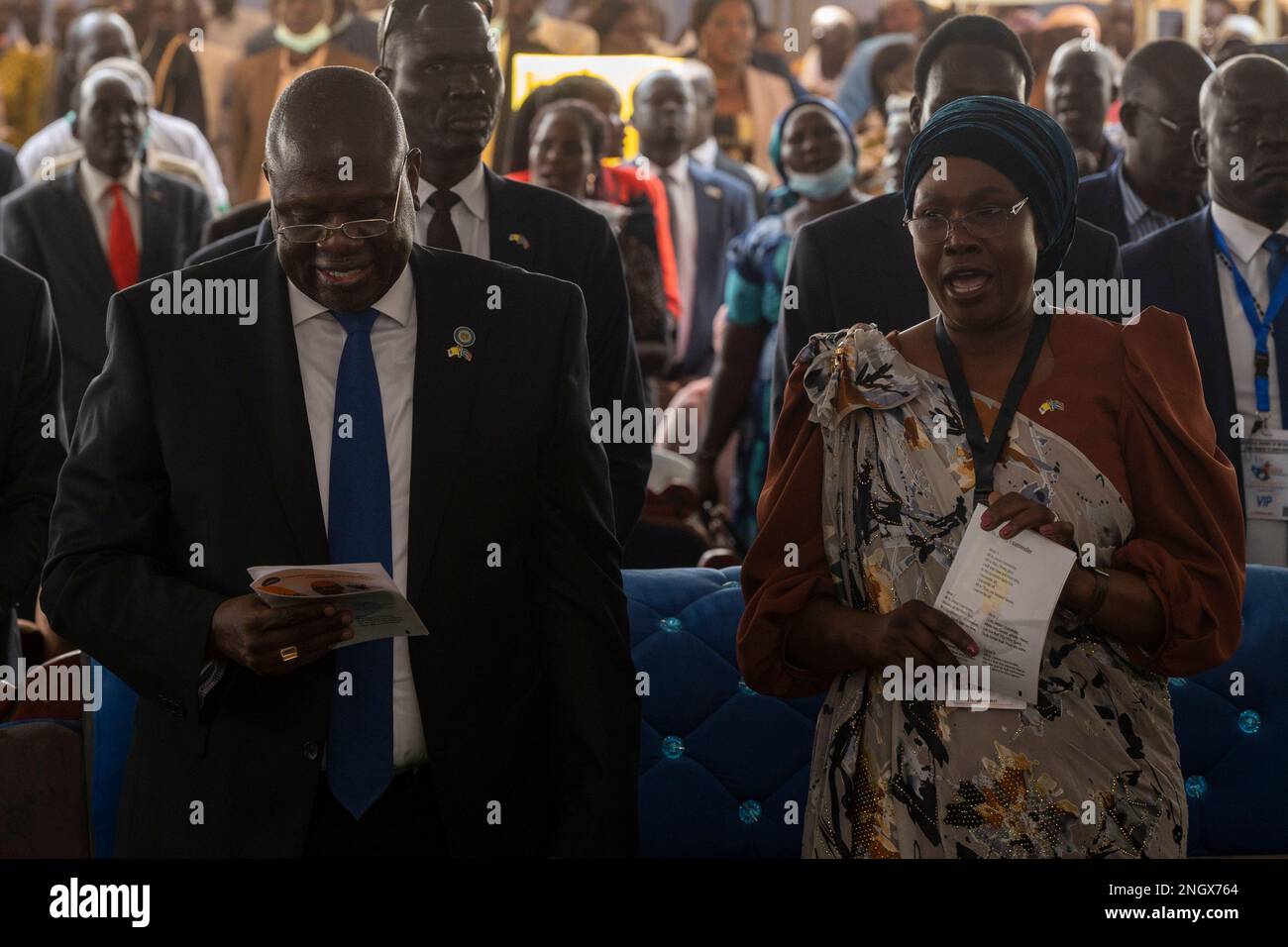 Friday February 3rd 2023: Juba South Sudan. Left - First Vice President ...