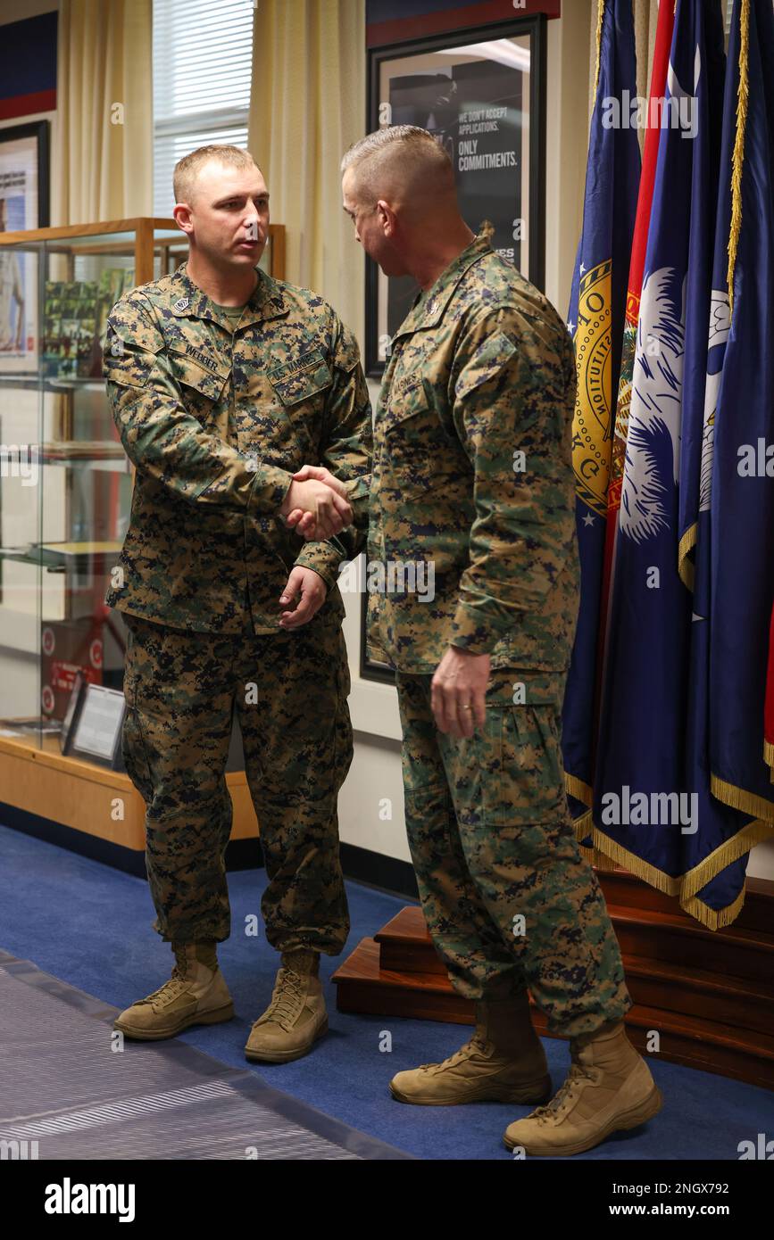 U.S. Marine Corps Col. Lance J. Langfeldt, right, 6th Marine Corps ...