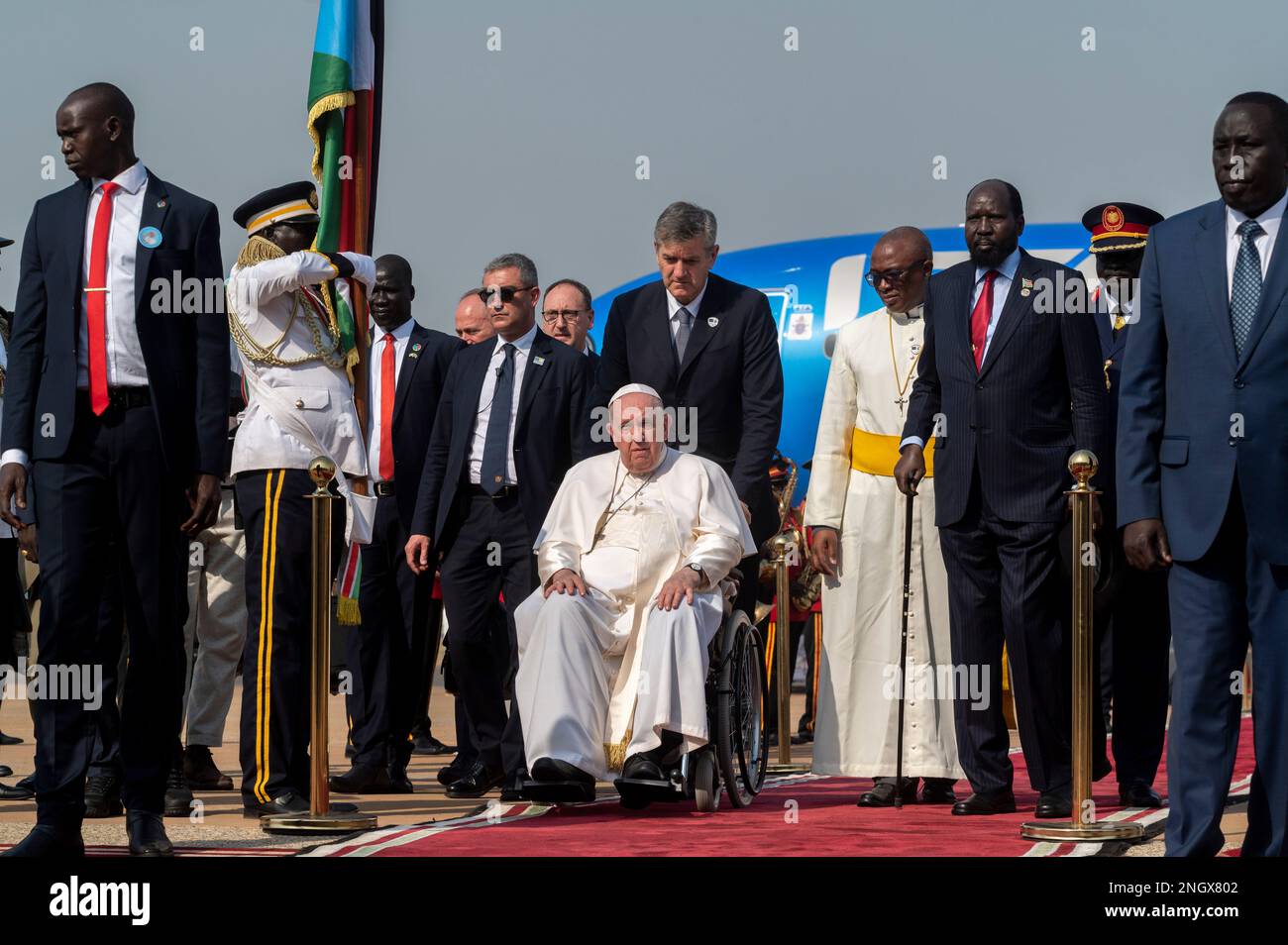 Friday February 3rd 2023: Juba South Sudan. The Pope arrives in Juba ...