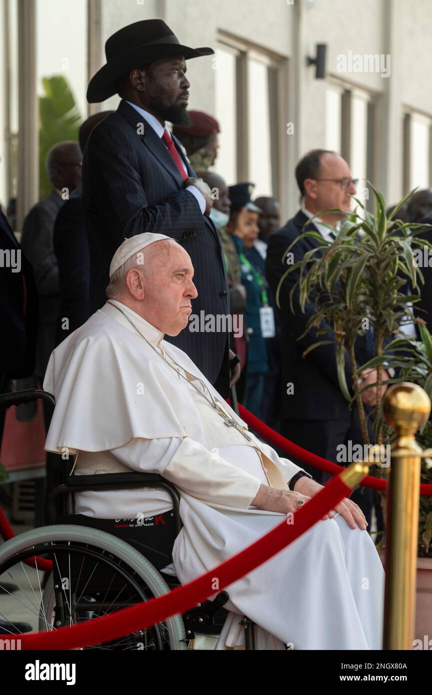 Friday February 3rd 2023: Juba South Sudan. The Pope arrives in Juba ...