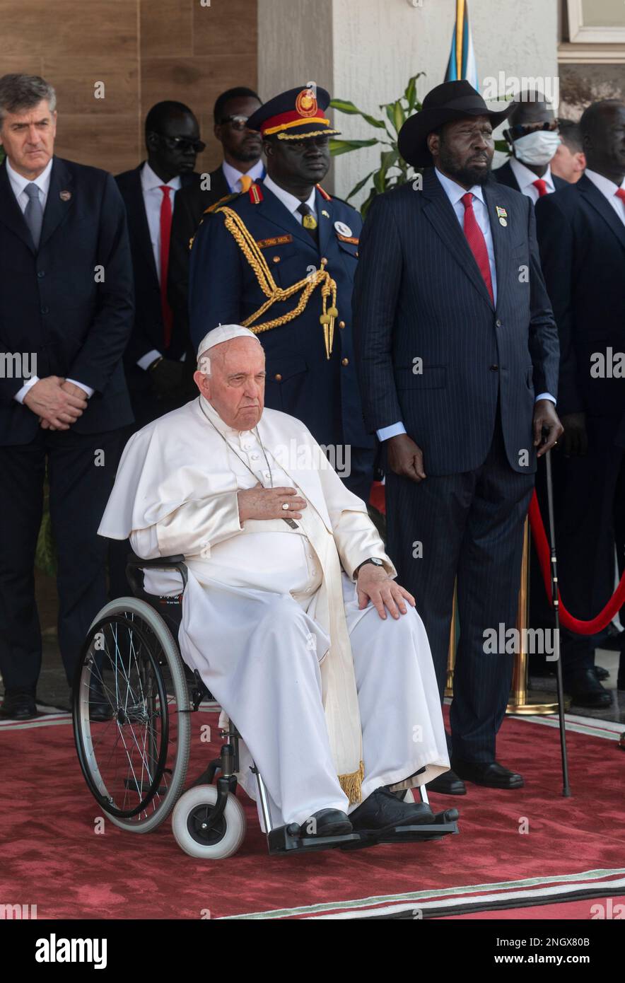 Friday February 3rd 2023: Juba South Sudan. The Pope arrives in Juba ...