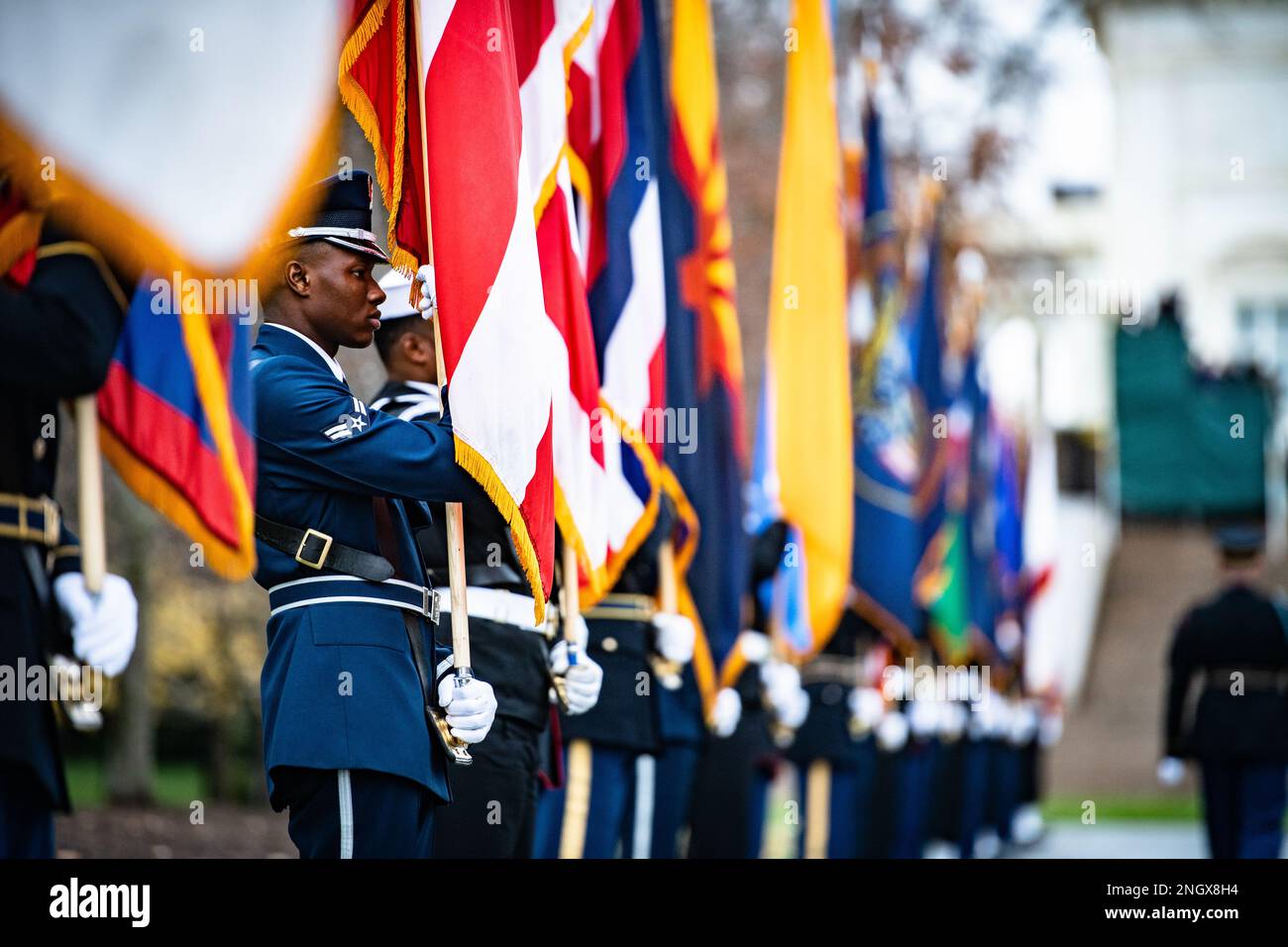 The State and Territorial Cordon lines the walkways of the mall leading ...